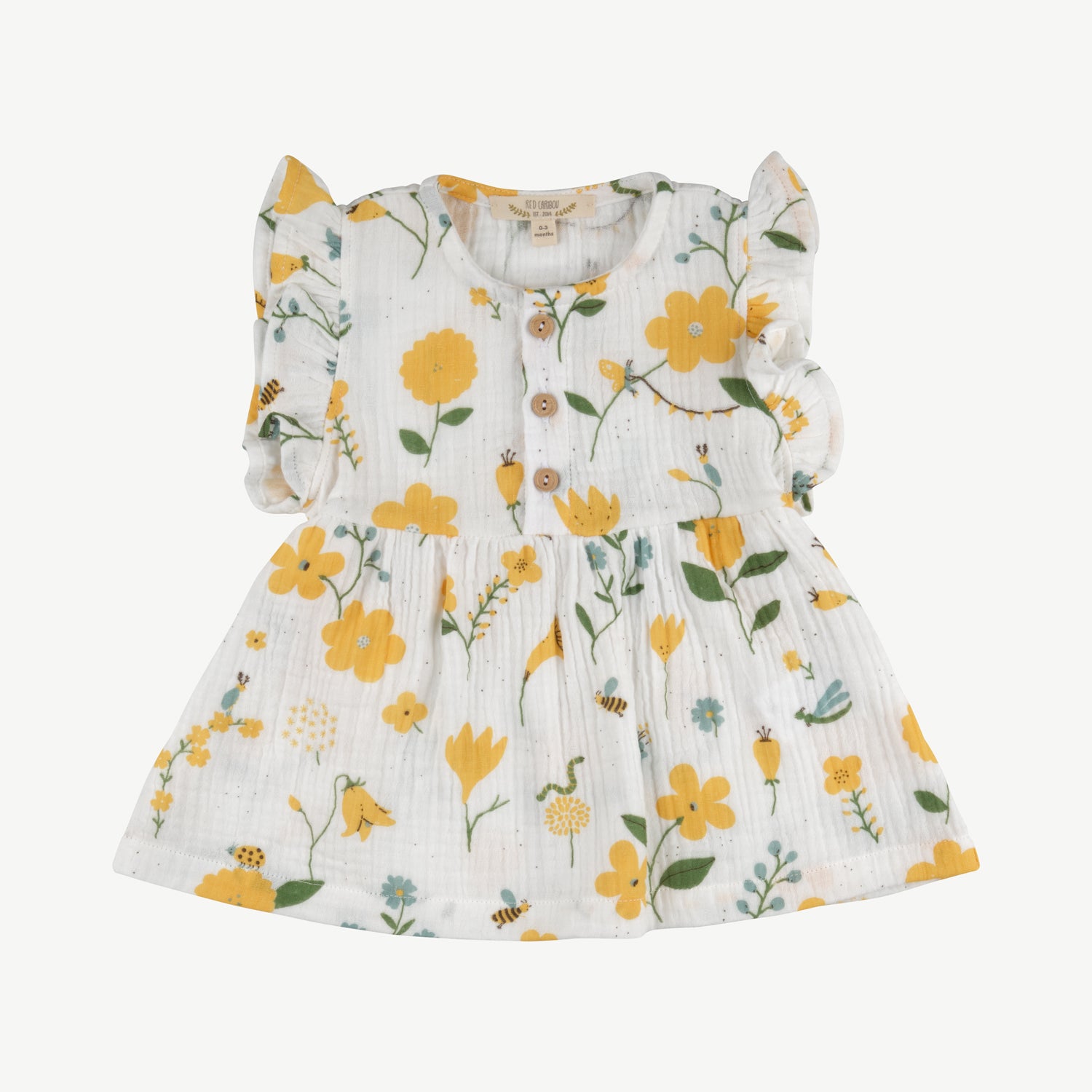 'spring blossom' ivory muslin dress